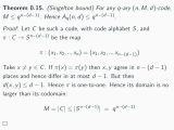Coding Theory Question About This Proof Of The Singleton Bound