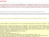 Sql Server Web Application Network Or Sql Error When Trying To Launch