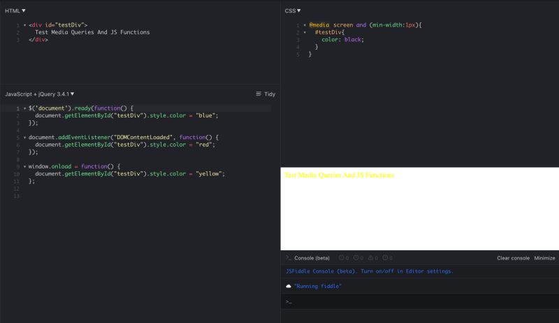 Javascript Document Ready Window Onload Vs Css Media Queries - Best Light Pictures in 4K
