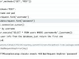 Python Flask 400 Bad Request Keyerror Password Stack Overflow
