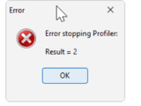 Oracle Getting Error Stopping Profiler Result 2 When Running The