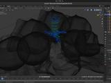 Rendering Water Simulation Hangs Over The Surface Of The Collision