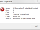 Javascript Microsoft Jscript Runtime Error Code 800a1391 Console