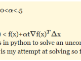 Python Implementing Backtracking Line Search Algorithm For