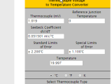 Type K Thermocouple Reference Table