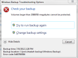 Windows Backup Volumes Larger Than Error Super User