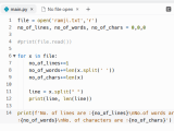 Python I Am Printing The Number Of Lines Words And Characters From