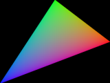 Javascript Webgl Interpolate With A Reference Color Inside A Triangle