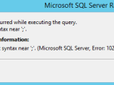 Incorrect Syntax Near Microsoft Sql Server Error 102 Stack Overflow