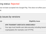 Cryptography Android Google Play Console Error Apk Transmit User Data