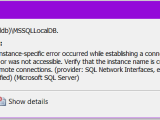 Entity Framework Core Cannot Connect To Localdb Sql Server 2019