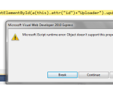 Internet Explorer Jquery Uploadify Error Only On Ie Stack Overflow