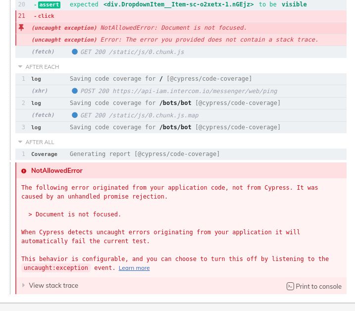 Cypress Ignoring Uncaught Exceptions Made Easy - Elegant Landscape Art - Retina