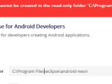 Installation Error While Installing Eclipse Neon Android Development