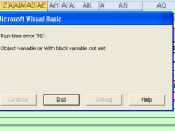 Excel Vba Runtime Error But I Can T Click On Debug Stack Overflow