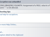 Net Db2 Error Assignment Of Null Value To Not Null Column Is