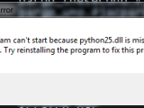 Python On Windows Error Python25 Dll Not Found Stack Overflow