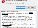 Eclipse Giving Error While Building Project Java Lang