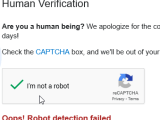 Stack Overflow Captcha Check Fails Oops Robot Detection Failed