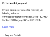 Ios Google Oauth 2 0 Invalid Request Missing Scheme Stack Overflow