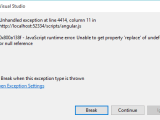 Angularjs Javascript Runtime Error Unable To Get Property Replace