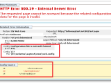 Iis 7 Http Error 500 19 Internal Server Error In Windows 7 Iis