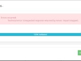 Csv Errors Occurred Technical Error Unexpected Response Returned By