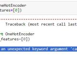 Python 3 X Got Typeerror Onehotencoder Init Got An