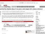 Stackoverflow Disables Jquery If You Post A Code Snippet With A Jquery
