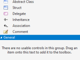 C Visual Studio 2019 Class Diagram Designer Toolbox Empty Stack