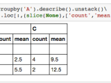Python Pandas Use Slice With Describe Versions Greater Than 0 20