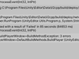 Exception Il2cpp Exe Did Not Run Properly Unity 3d Build Issue