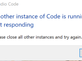 Visual Studio Code Another Instance Of Code Is Running But Not