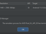 Android Studio The Emulator Process For Avd Has Terminated Stack