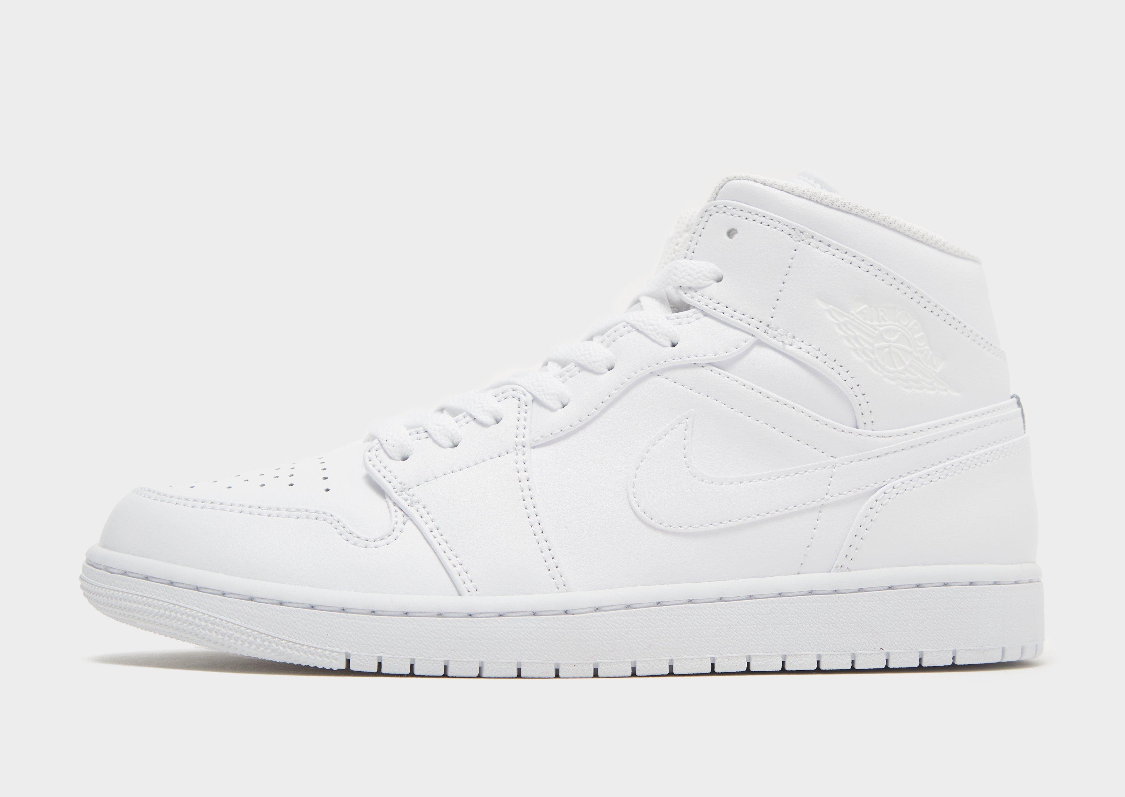 All White Jordans 1