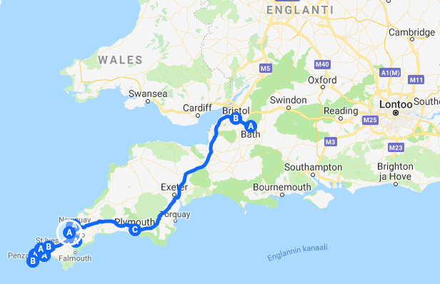 CORNWALL map – ibaster goes around the world