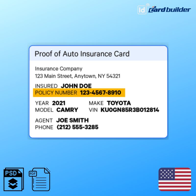 Universal Car Insurance Card