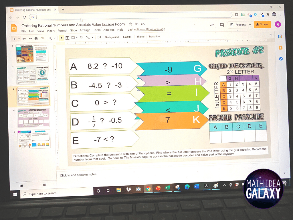 10 Comparing & Ordering Rational Numbers Activities that Rock