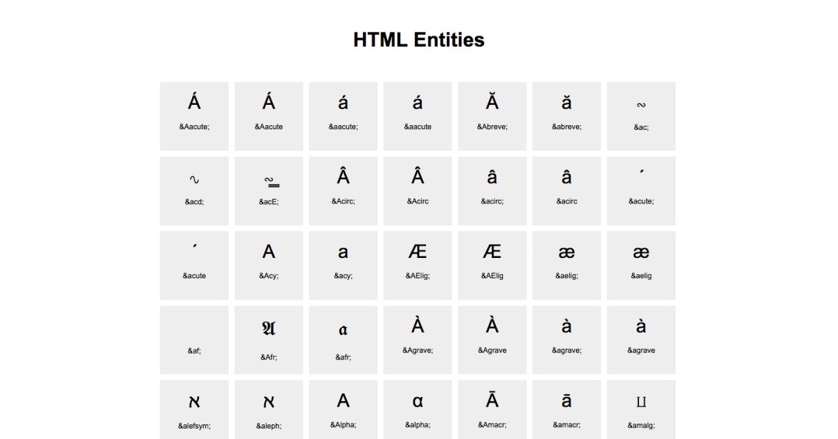 HTML Entities | Javascript Exercises
