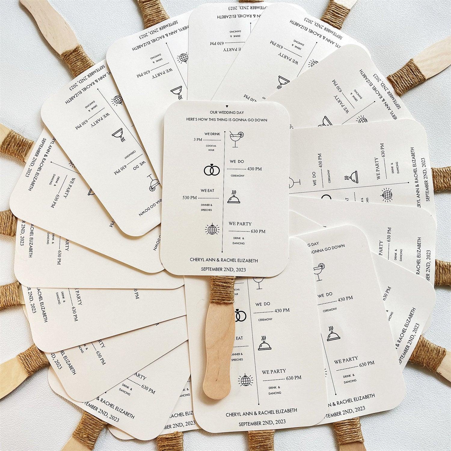 Fan Wedding Program Ideas Personalised Wedding Program Fans Gift For