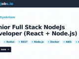 Senior Full Stack Nodejs Developer React Node Js At Synkriom