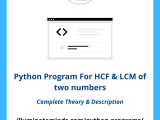 Python Program For Hcf Lcm Of Two Numbers Illuminate Minds