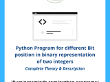 Python Program For Different Bit Position In Binary Representation Of