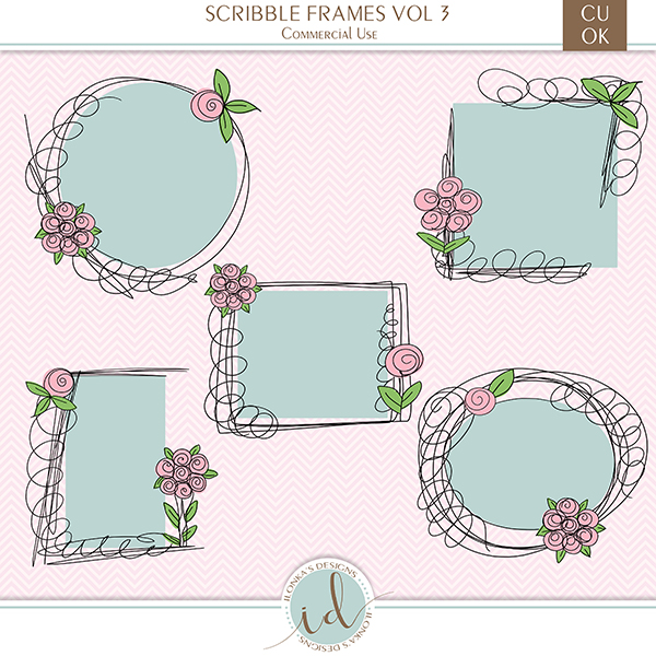 Commercial Use Scribble Frames Vol 3 – 4 – Ilonka's Designs