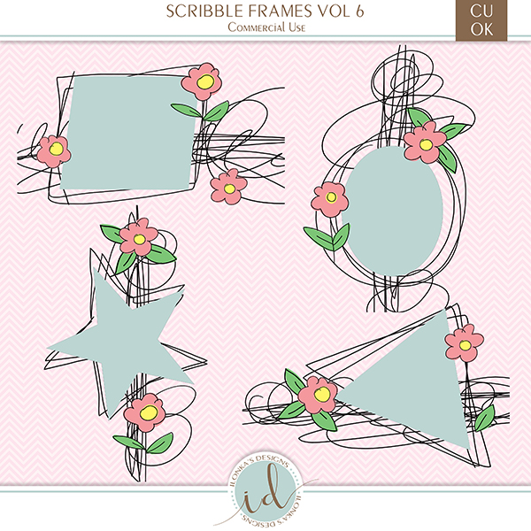 Commercial Use Scribble Frames Vol 5 – 6 – Ilonka's Designs