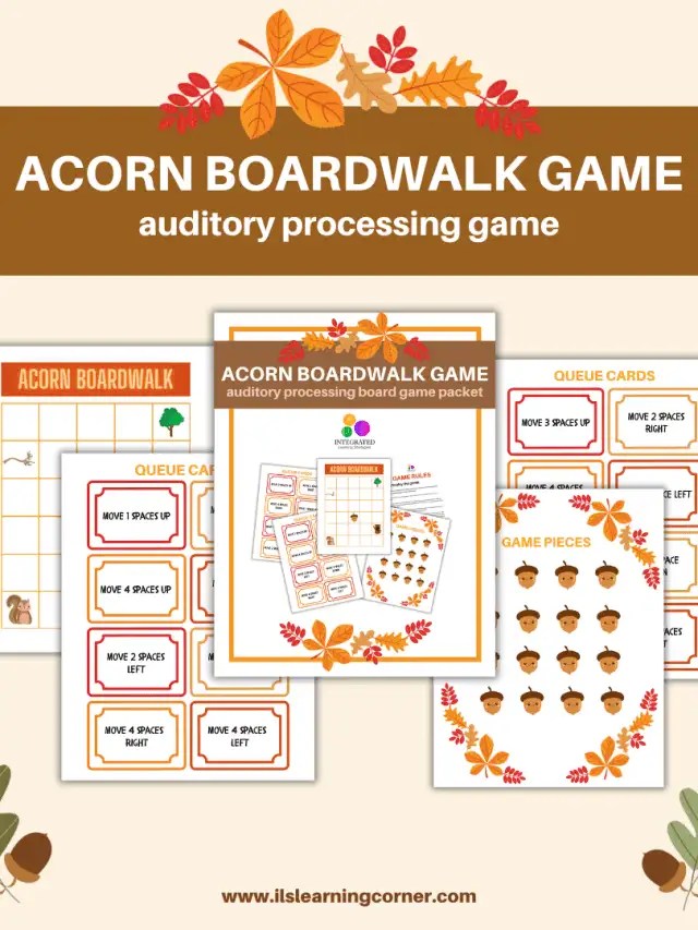 Free Acorn Boardwalk Auditory Processing Game Integrated Learning