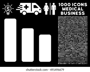Bar Chart Decrease Icon With 1000 Medical Business - Gorgeous 4K Light Wallpapers | Free Download