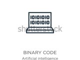 Binary Code Icon Thin Linear Binary Stock Vector Royalty Free