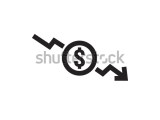 Dollar Arrow Decrease Icon Money Arrow Stock Vector Royalty Free