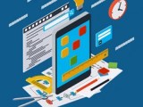 Mobile Application Development Program Coding Flat Stock Vector